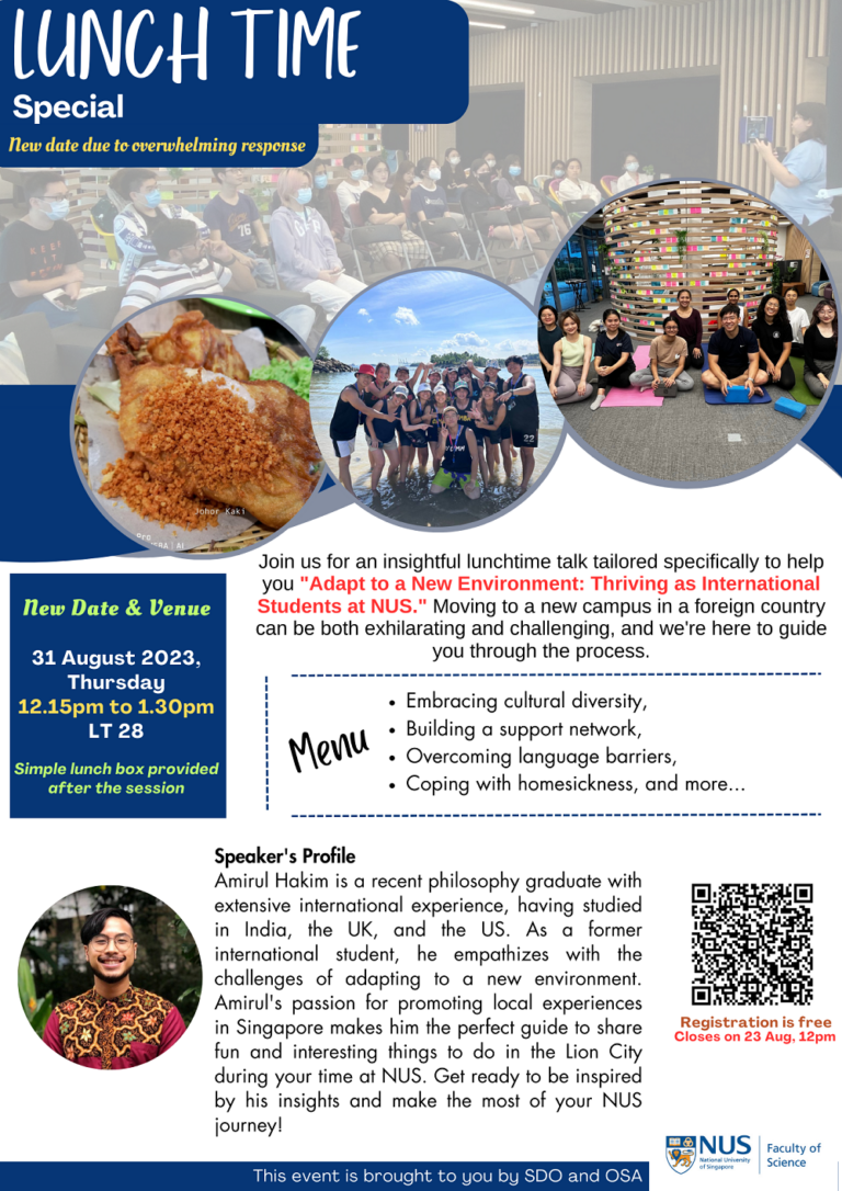 Lunchtime Talk - Adapting to a New Environment: Thriving as ...