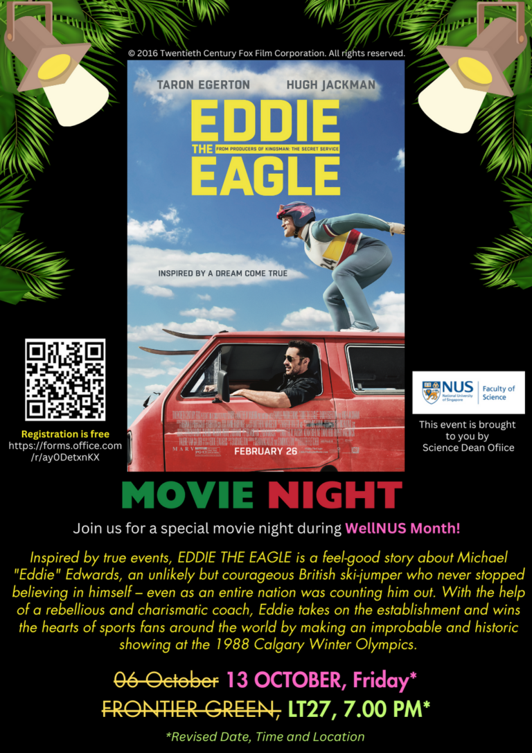 Movie Under the Stars: Eddie The Eagle - NUS Faculty of Science