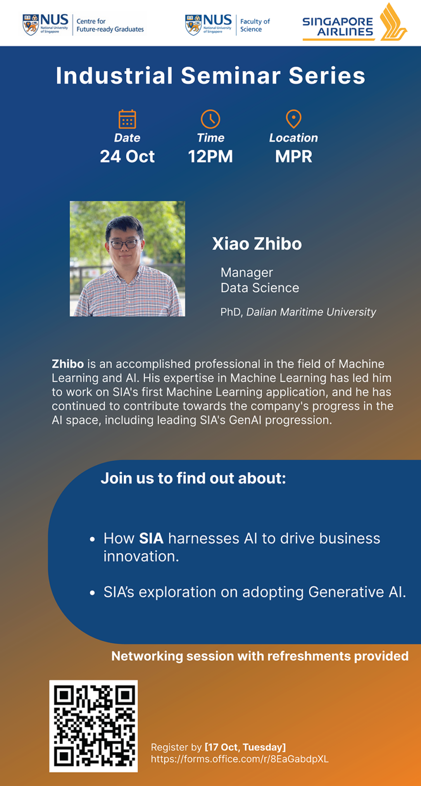 Industrial Seminar Series: Singapore Airlines - NUS Faculty of Science