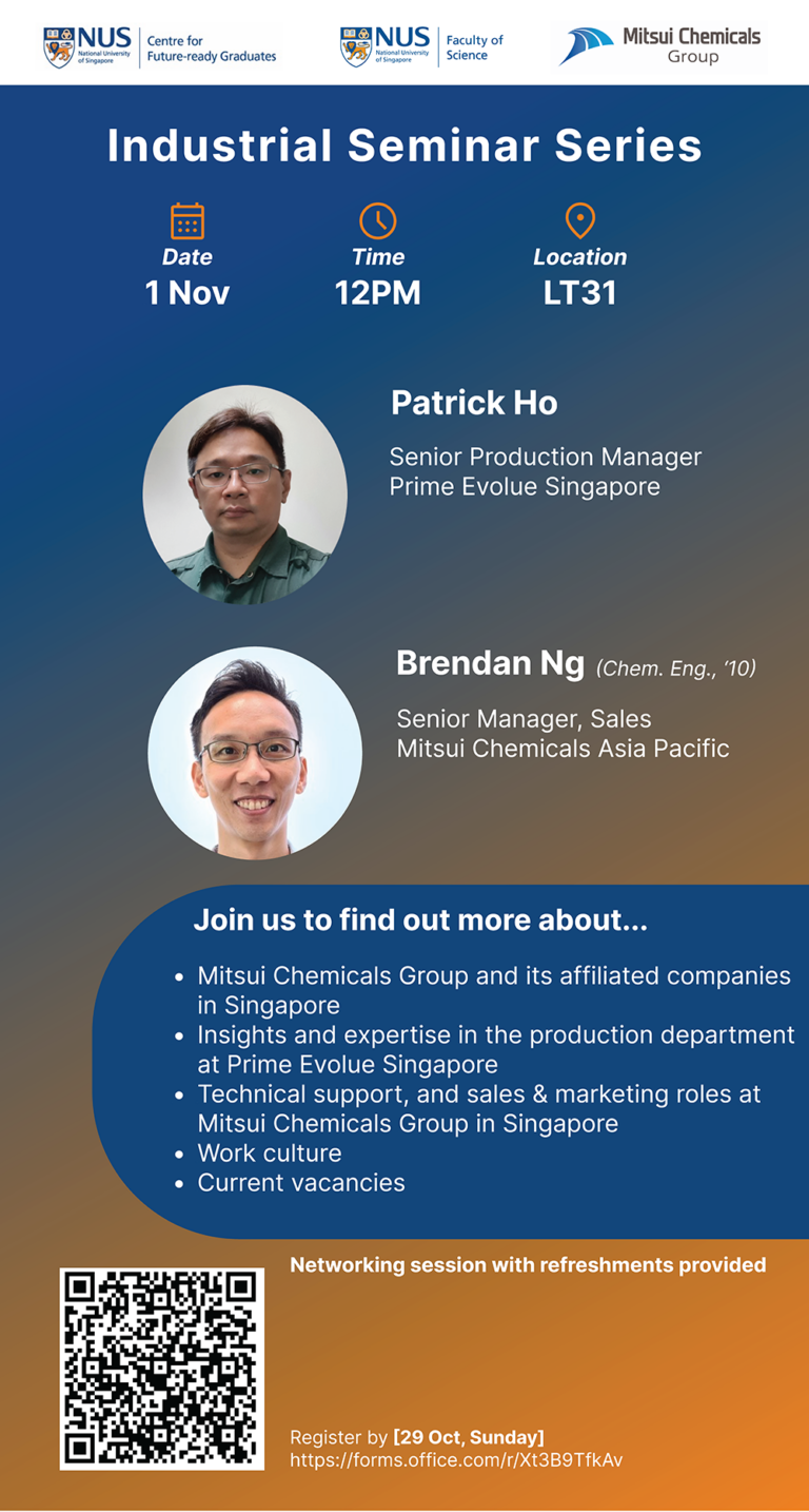 Industrial Seminar Series: Mitsui Chemicals - NUS Faculty of Science