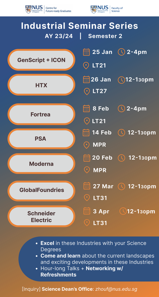 Industrial Seminar Series - NUS Faculty of Science | NUS Faculty of Science