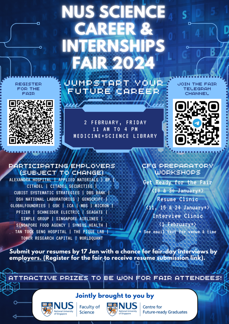 NUS Science Career and Internships Fair 2024 - NUS Faculty of Science